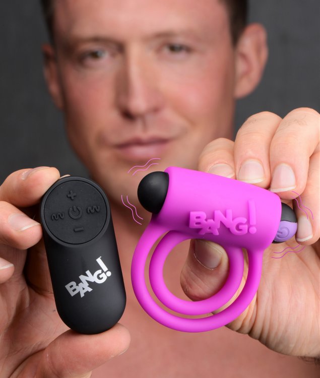 Bang Vibrating Cock Ring And Bullet W Remote Control Purple Shop