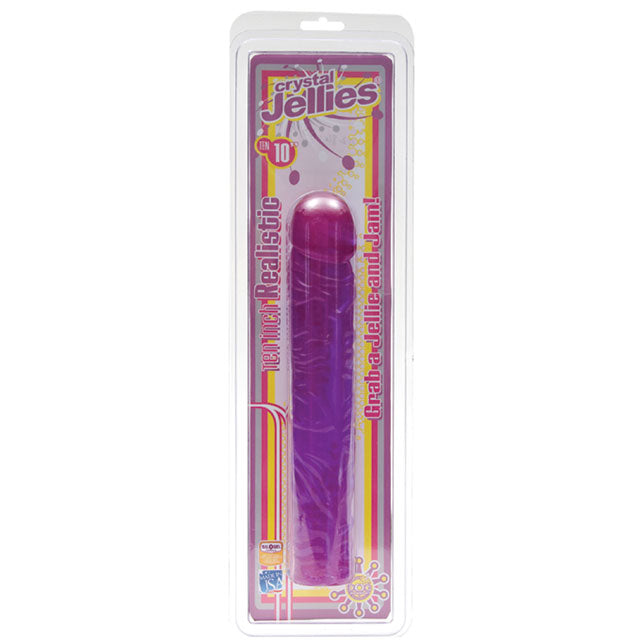 Crystal Jellies 10in Classic Dildo Purple