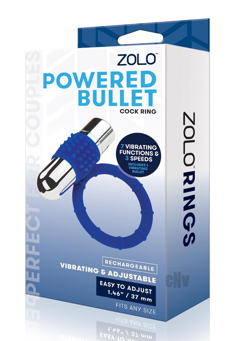 Zolo Powered Bullet Cock Ring Blue