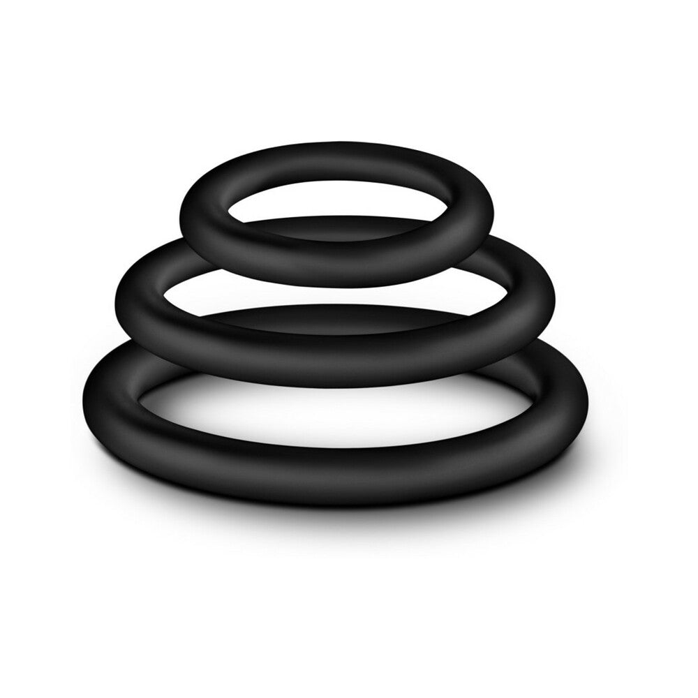 Blush Stay Hard Beaded Cock Rings 3 Pack Clear