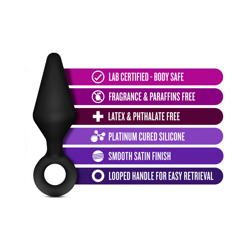 Blush Anal Adventures Platinum Silicone Loop Plug Kit Black Shop
