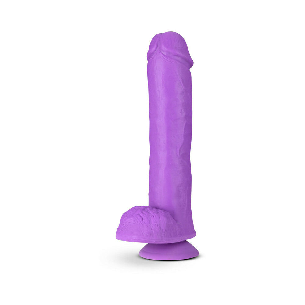 Neo Elite 115 Inch Silicone Dual Density Cock With Balls Neon Pur