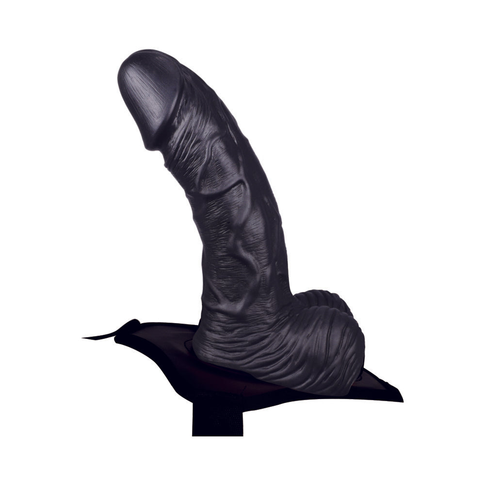 Erection Assist Hollow Strap On 8in Bk