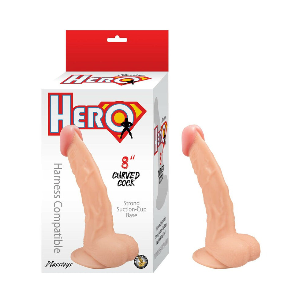 Hero Curved Cock 8 In White