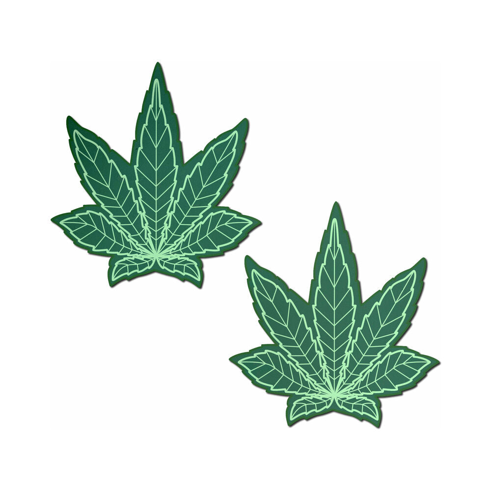 Pastease Indica Pot Leaf Green Weed Nipple Pasties